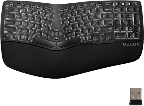 Delux Ergonomic Keyboard Wireless Ergo Split Keyboard With Backlit For Natural