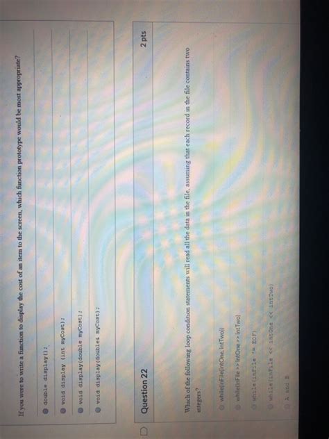 Solved If You Were To Write A Function To Display The Cost Chegg