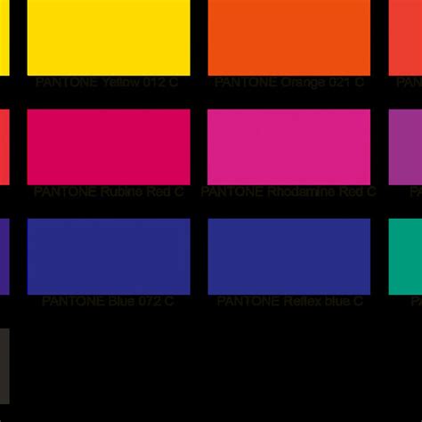Selection Of Pantone Colours Used In Experiment Download Scientific Diagram