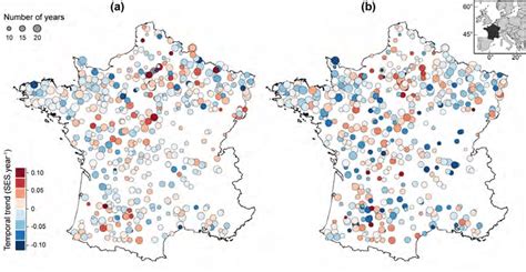 Figure E2 Temporal Trends In Standardized Effect Sizes Ses For A
