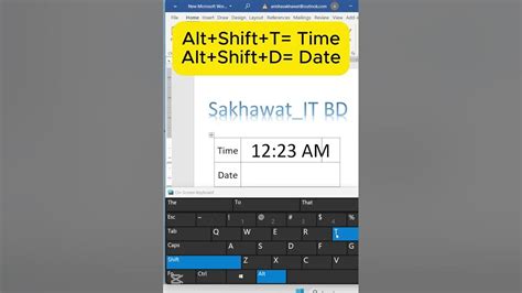 Ms Word Date And Time Shortcut Shorts Trending Viralshorts Youtube
