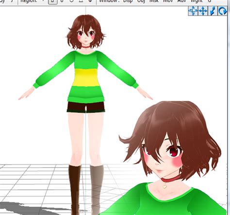 Chara Mmd Model Download Mmd Undertale Frisk And Chara Playermodel