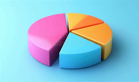Colorful 3d Pie Chart Representation Of Data Segments With Vibrant Colors And Smooth Finish