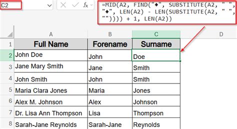 Separate First And Last Names With Space In Excel Formula Excel Insider