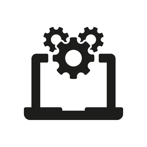 Computer System Update Black Pictogram Settings And Configuration Of Laptop Service Of