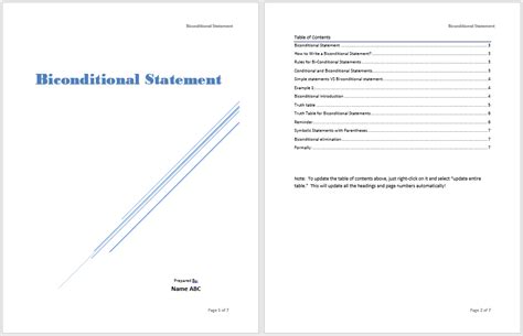 Bi Conditional Statement Template My Word Templates