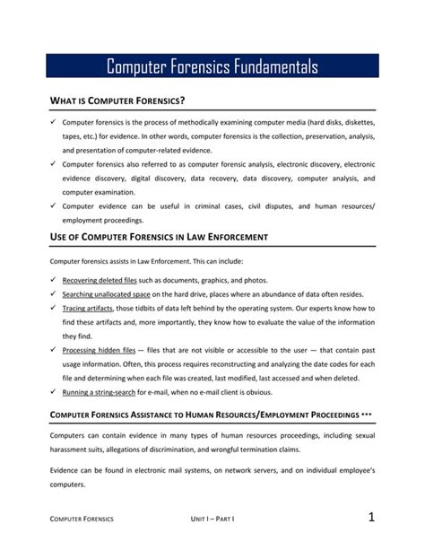 01 Computer Forensics Fundamentals Notes PDF
