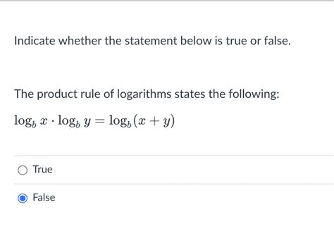 Solved Indicate Whether The Statement Below Is True Or Chegg Com