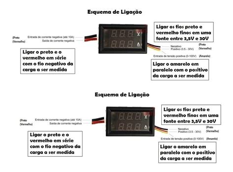 Voltímetro Amperímetro Digital 100v 10a Para Painel Fonte Mercadolivre