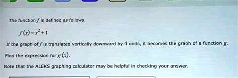 Solved The Function F Is Defined As Follows Fx X âˆš6 If The Graph Of F Is Translated