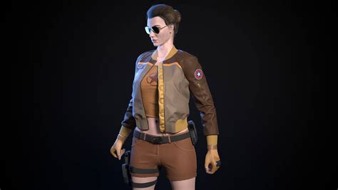 Military Girl Game Ready 3d Model By Alexn