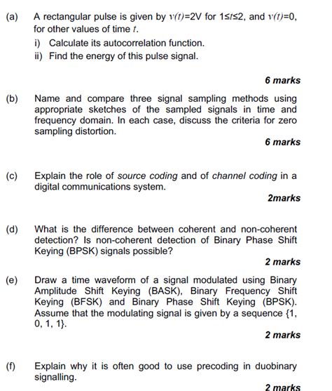 Solved A A Rectangular Pulse Is Given By Vt2v For