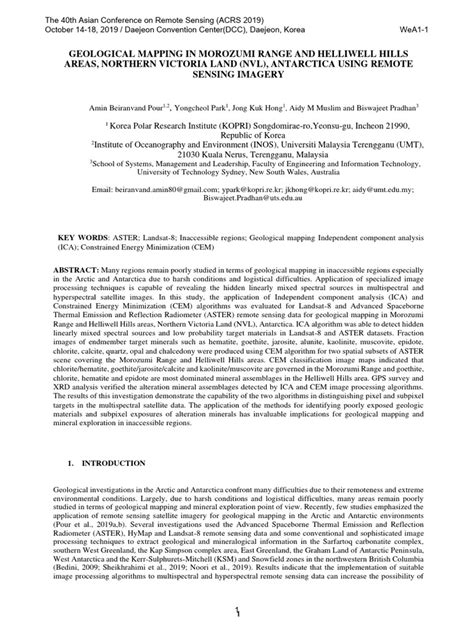 Geological Mapping Pdf Remote Sensing Minerals