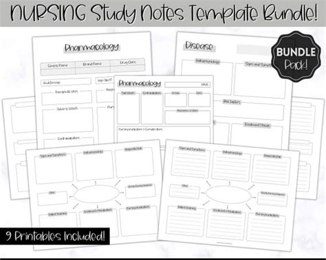 Nursing Notes Bundle Printable Nurse Student Study Guide Etsy