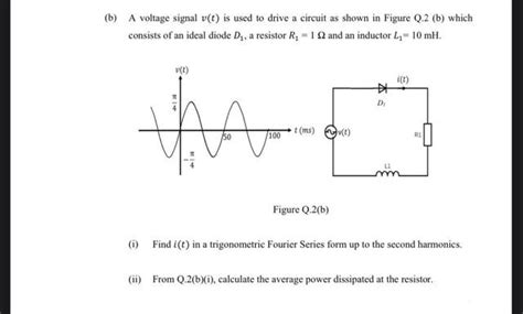 Solved B A Voltage Signal V T Is Used To Drive A Circuit Chegg Com