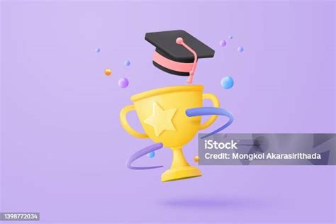 จบการศึกษา 3 มิติของมหาวิทยาลัยวิทยาลัยสําหรับนักเรียน หมวกรับปริญญาและประกาศนียบัตรพร้อ