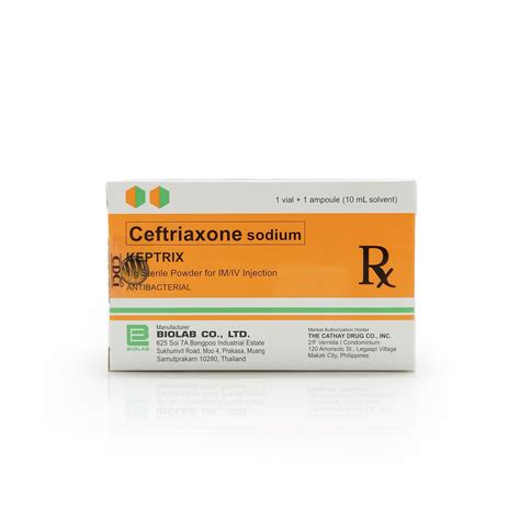 All Keptrix Ceftriaxone Sodium 1g Sterile Powder For Im Iv Injection 1vial 1 Ampoule 10ml
