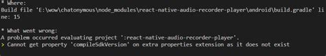 Cannot Get Property Compilesdkversion On Extra Properties Extension
