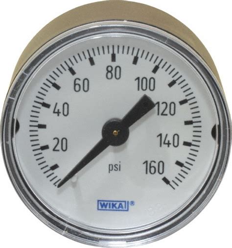 Wika Pressure Gauge 1 12 Dial 0 To 160 Psi 18 Thread Npt Center Back Mount Msc Direct
