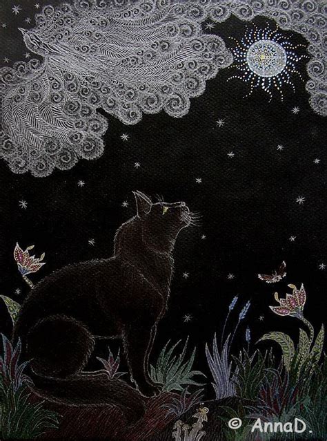 Кошки и луна - Кошки и котята Сибири | Black cat art, Cat art, Moon art