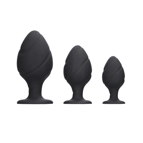 Ouch Swirled Butt Plug Set Black
