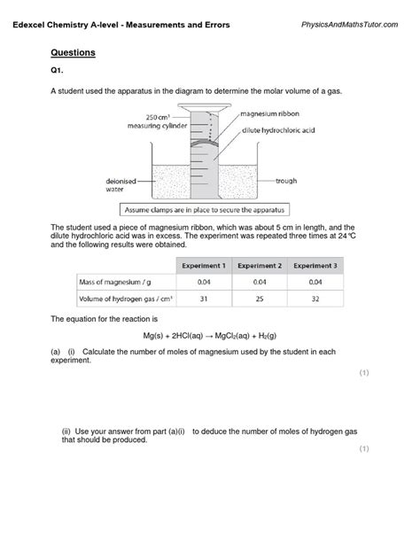 Measurements And Errors Pdf Titration Chemistry
