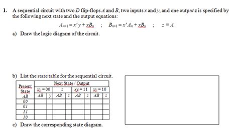 Solved A Sequential Circuit With Two D ﻿flip Flops A And B