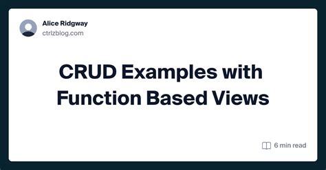 Crud Examples With Function Based Views