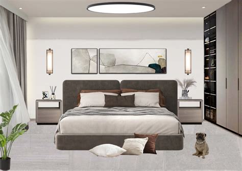 【现代卧室主卧软装搭配设计方案】软装搭配图片设计在线设计 美间设计