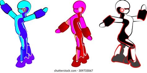 Female Robot Dancing Stock Vector Royalty Free 309733067 Shutterstock