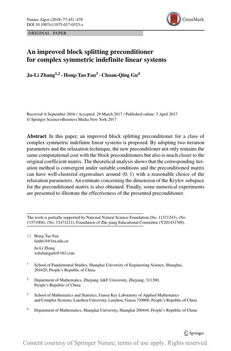 an improved block splitting preconditioner for complex symmetric
