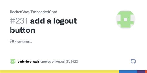 add a logout button · issue 231 · rocketchat embeddedchat · github