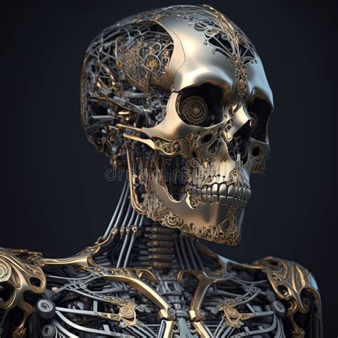 Artificial Intelligence Metallic Skeleton With Intricate Parts