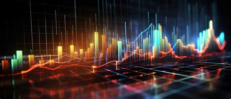 Bar Chart On A Dark Background For Financial Data Analysis Stock