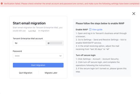 Admin Migrate Emails Between Different Domains