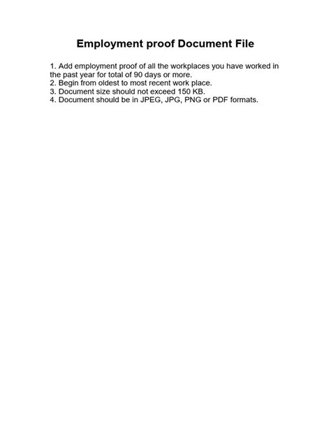 Employment Proof Document File Pdf