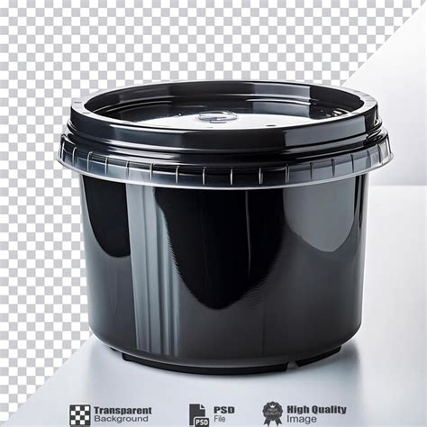Black Circular Container With Lids Premium Ai Generated Psd