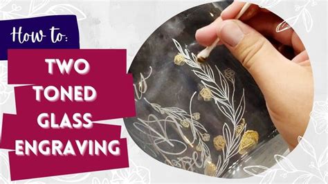 Freehand Calligraphy Engraving On Glass Vase Two Toned Color Fill