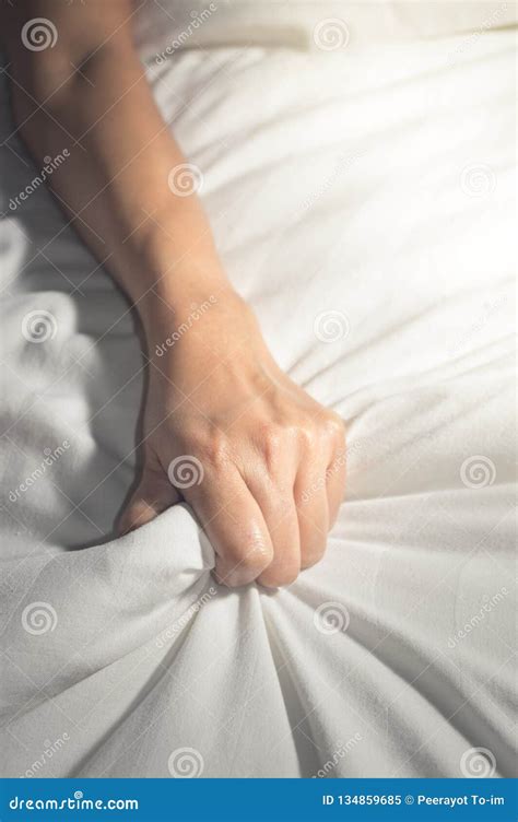Female Hand Having Sex On A Bed Stock Image Image Of Beautiful Climax