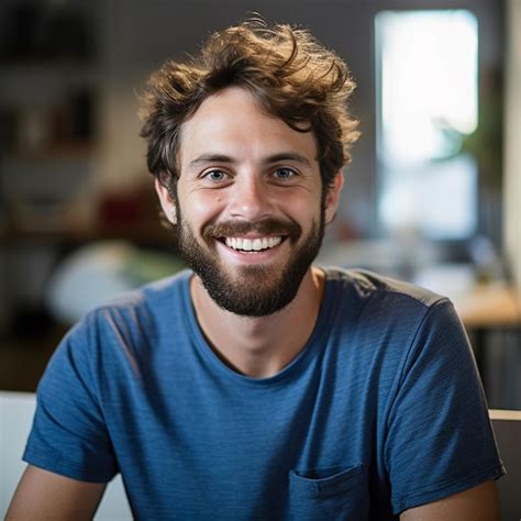 Premium AI Image A Man With A Beard Smiling At The Camera