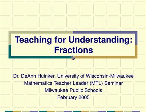 Ppt Enhancing Fraction Understanding Teaching Strategies And