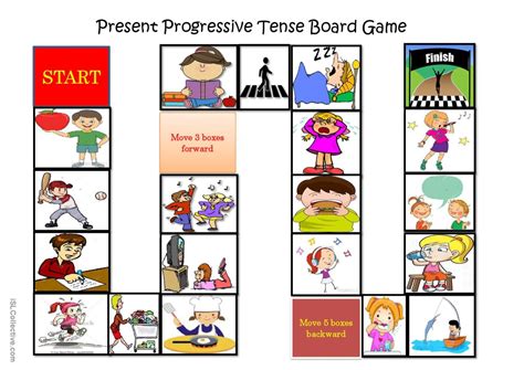 Present Progressive Tense Board Game English Esl Worksheets Pdf And Doc