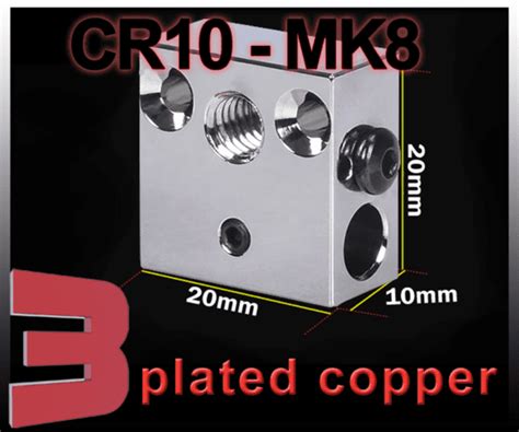 Cr10 Plated Copper Heating Block High Temperature 3dea