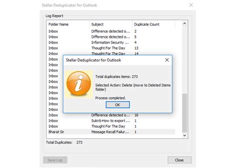 Screenshot Stellar Outlook Duplicate Remover