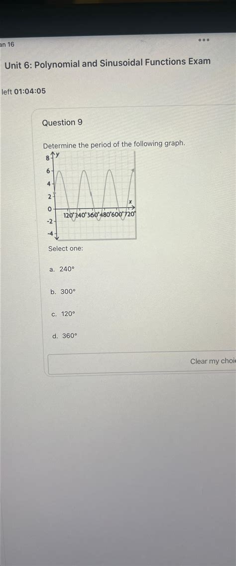 Solved Unit Polynomial And Sinusoidal Functions Exam Left Chegg