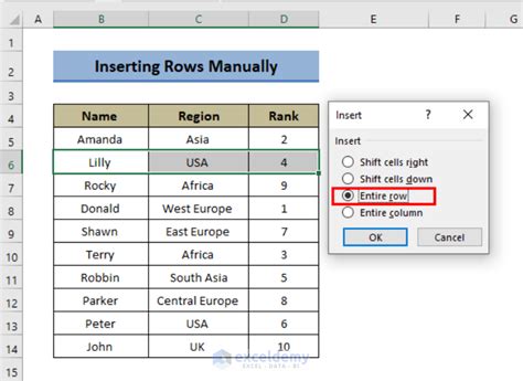 How To Insert Rows Automatically In Excel 4 Ways Exceldemy