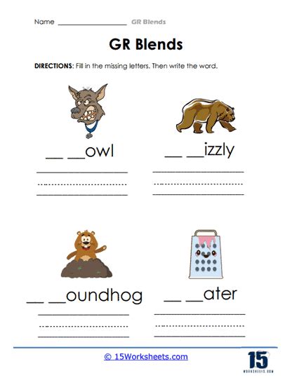 Free Gr Blends Worksheet Download Free Gr Blends Worksheet Png Images Free Worksheets On