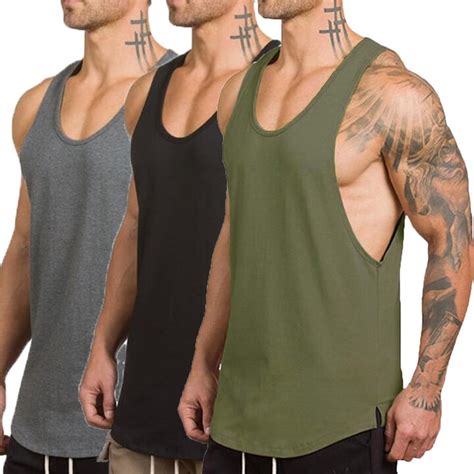 Zuevi Muscle Tank Tops For Men Cut Open Sides Bodybuilding Vest Gym