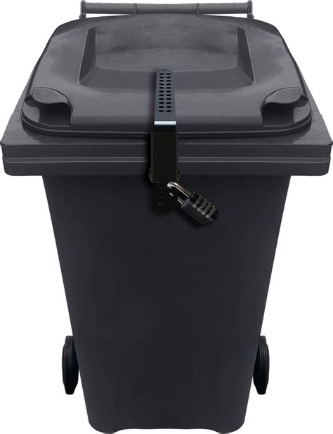 Wheelie Bin Lid Strap Lock No Drilling No Glueing Easy Fit Complete With Keyless Padlock To