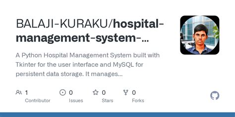 Github Balaji Kurakuhospital Management System Python Tkinter Mysql